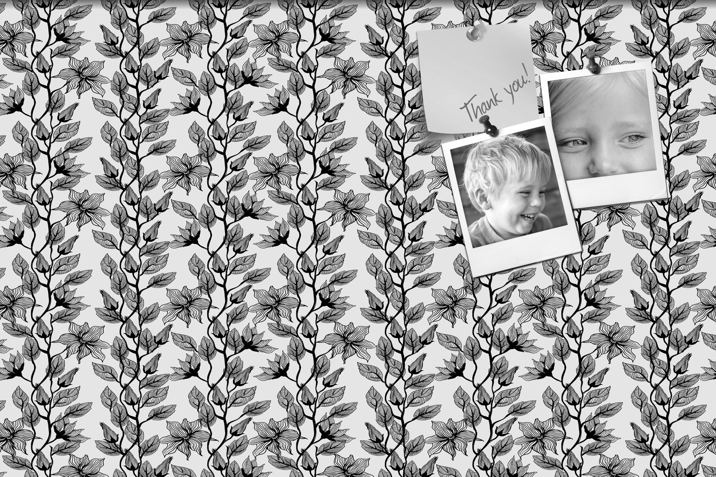 PinPix 27x18 Custom Cork Bulletin Board Floral Design Black Carnation ...