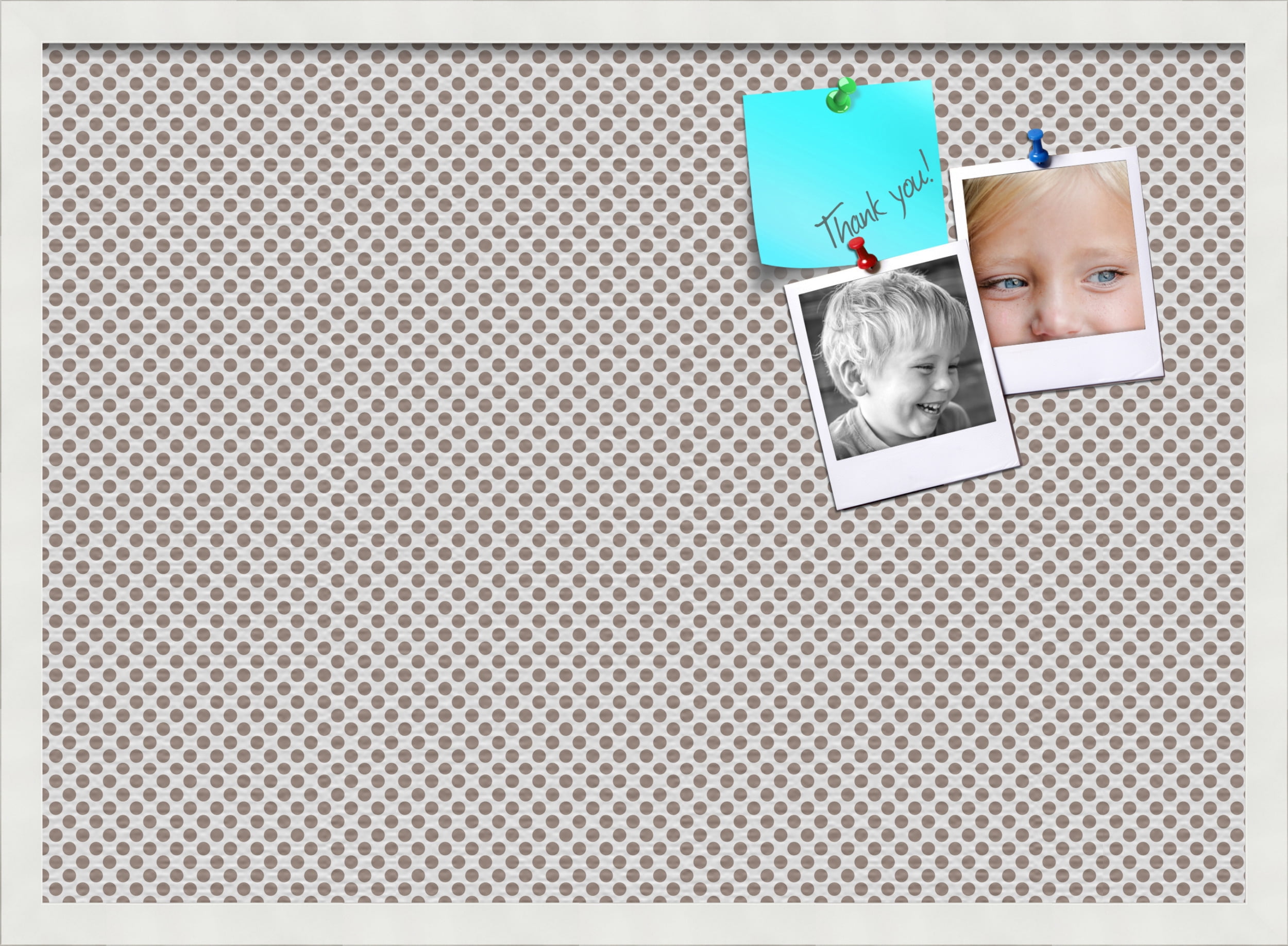 PinPix 28x20 Custom Cork Bulletin Board Light Brown Polka Dot Poster ...