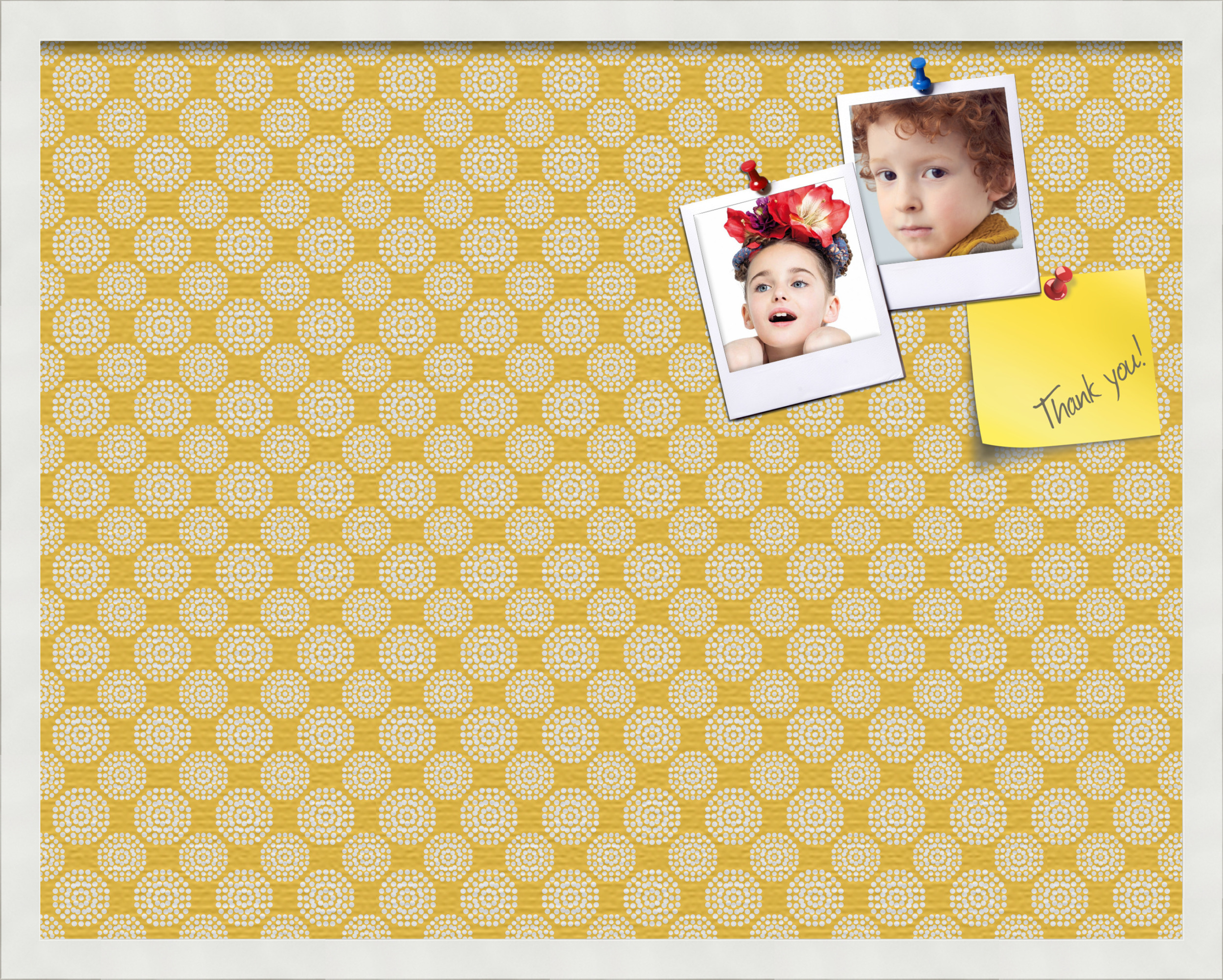 PinPix 28x22 Custom Cork Bulletin Board Floral Neon Yellow Poster Board ...