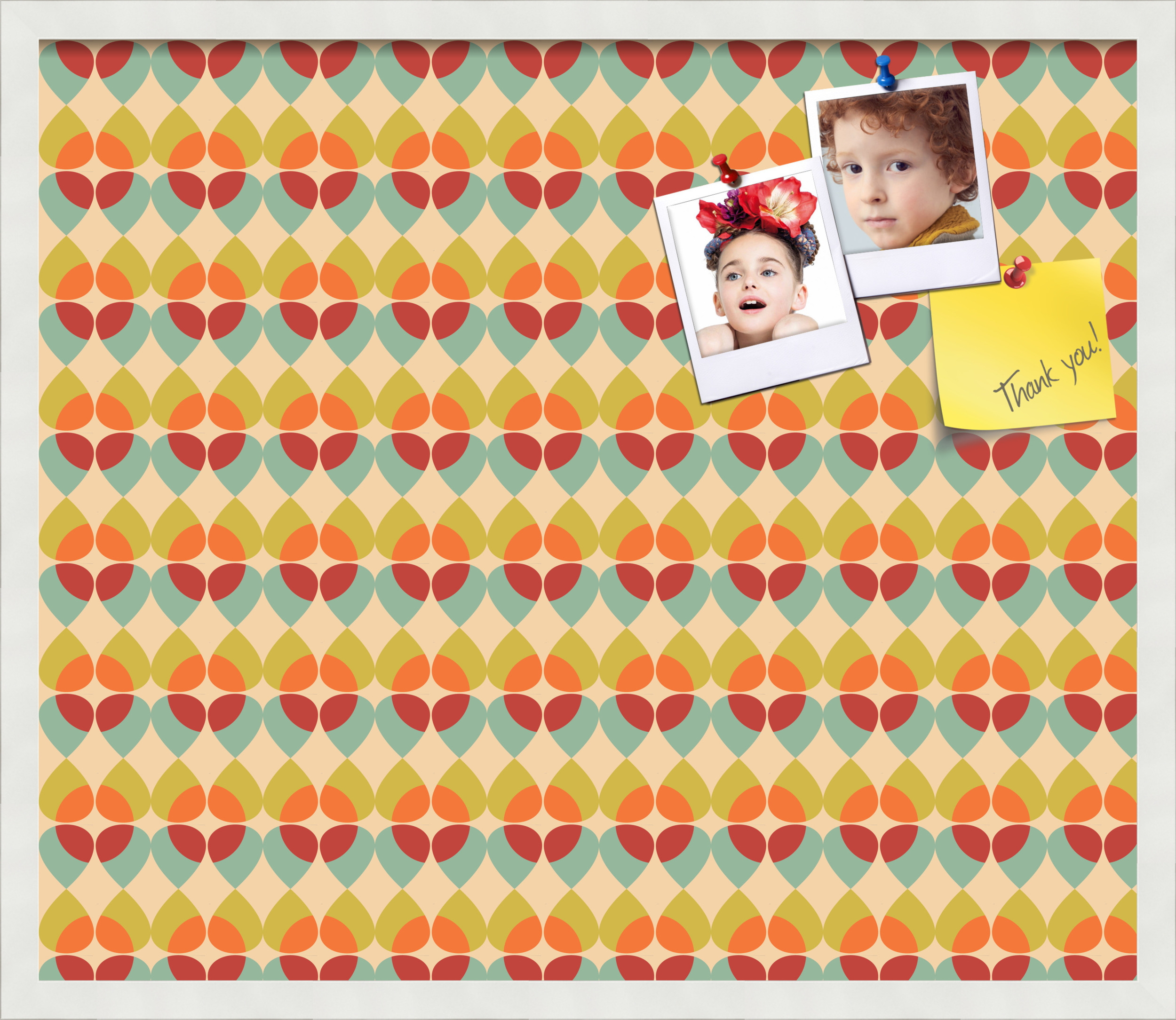 PinPix 28x24 Custom Cork Bulletin Board Kaliedescope Poster Board Has a ...