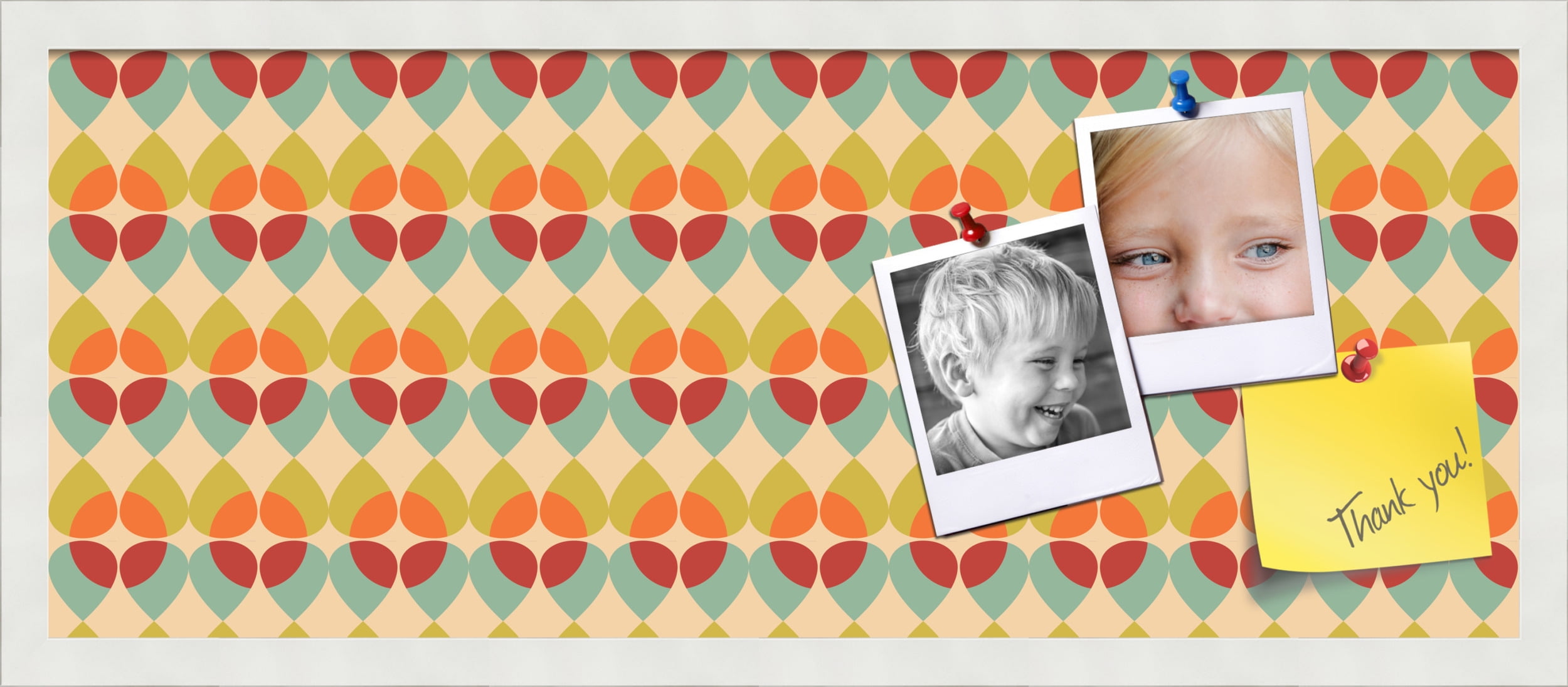 PinPix 30x12 Custom Cork Bulletin Board Kaliedescope Poster Board Has a ...