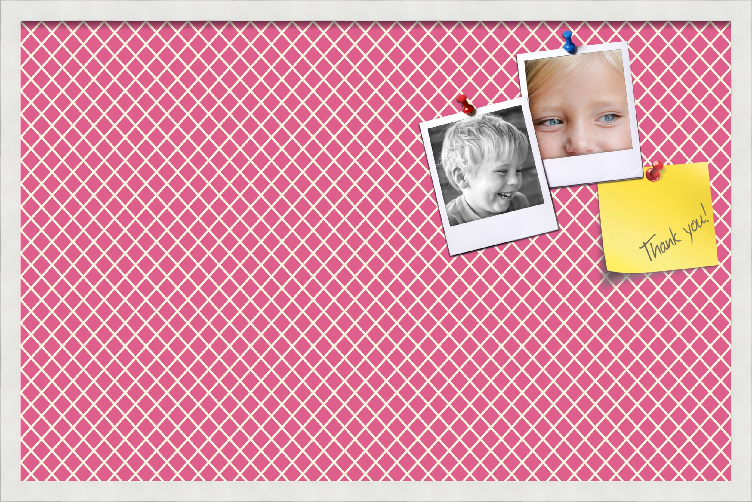 PinPix 34x22 Custom Cork Bulletin Board Hot Pink Diamond Poster Board ...