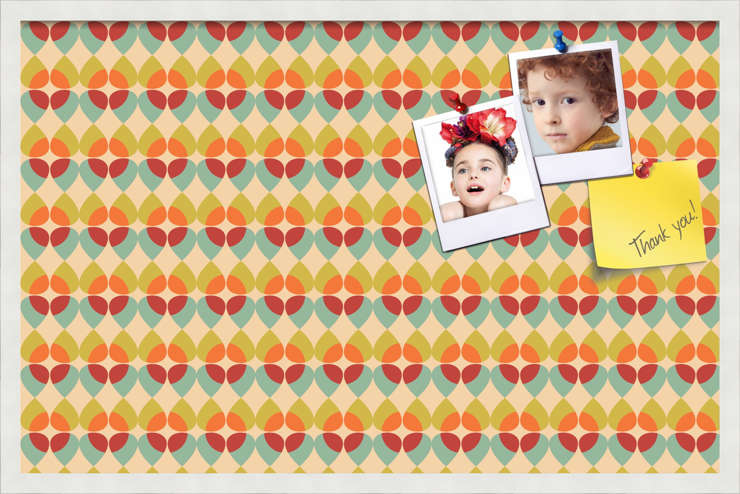 PinPix 34x22 Custom Cork Bulletin Board Kaliedescope Poster Board Has a ...