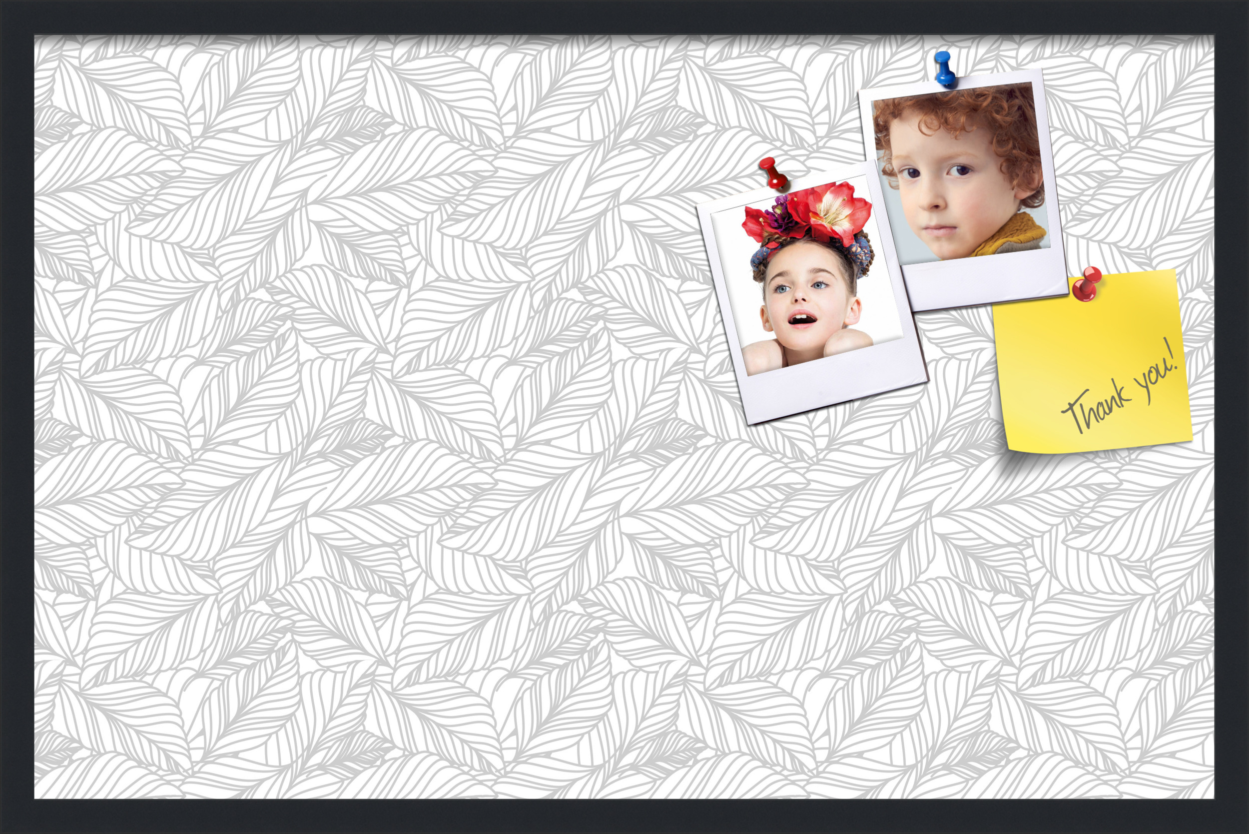 PinPix 34x22 Custom Cork Bulletin Board White Grey Poster Board Has a ...
