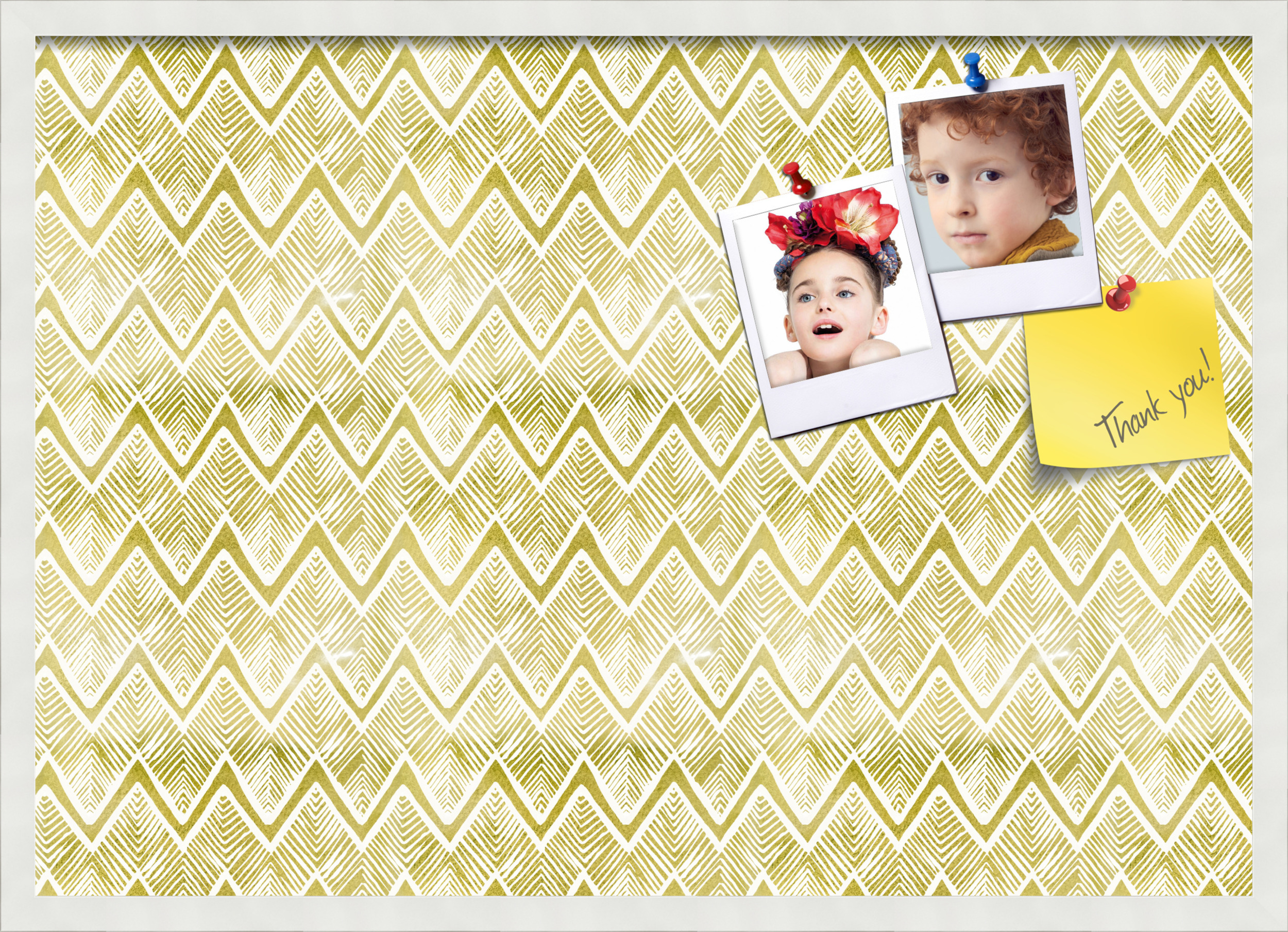 PinPix 34x24 Custom Cork Bulletin Board Bohemian Peaks Gold Poster ...