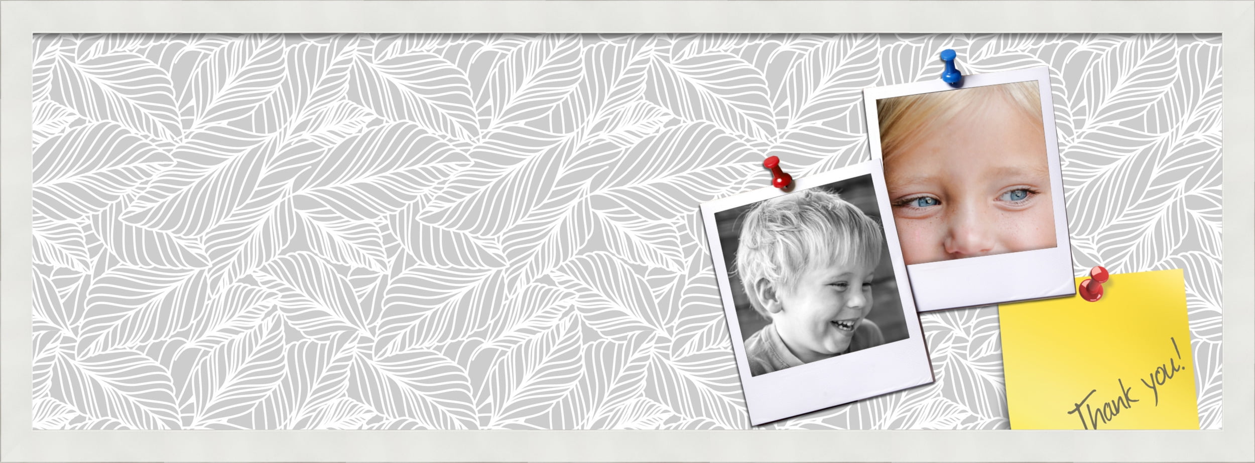 PinPix 36x12 Custom Cork Bulletin Board Grey White Poster Board Has a ...