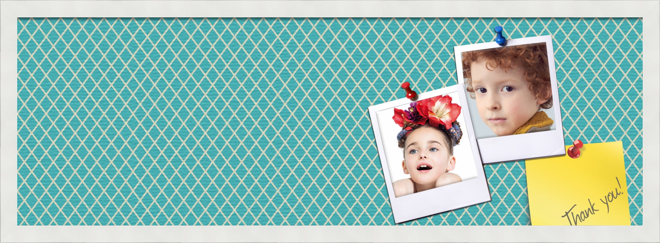 PinPix 36x12 Custom Cork Bulletin Board Neon Blue Diamond Poster Board ...