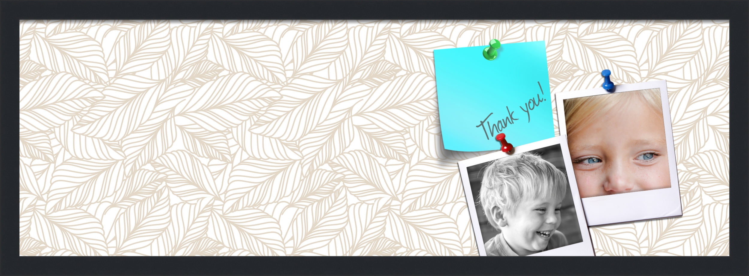 PinPix 36x12 Custom Cork Bulletin Board White Sand Poster Board Has a ...