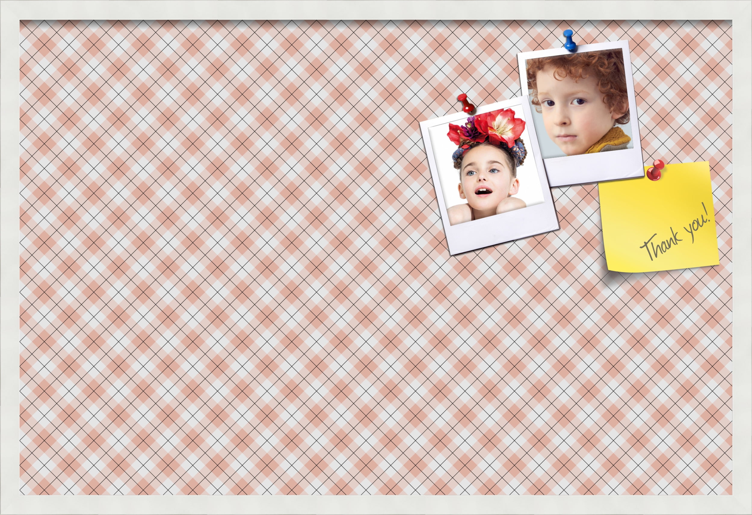 PinPix 36x24 Custom Cork Bulletin Board Argyle Tan Poster Board Has a ...