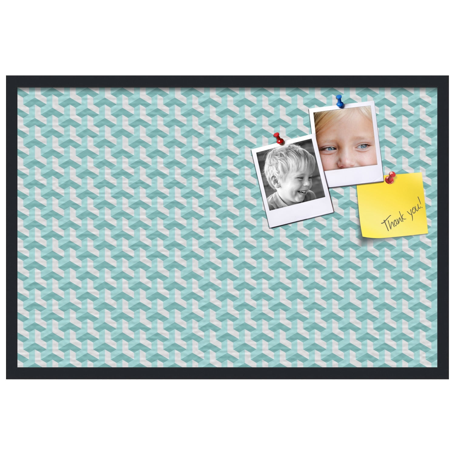 PinPix 36x24 Custom Cork Bulletin Board Baus Aqua White Poster Board ...