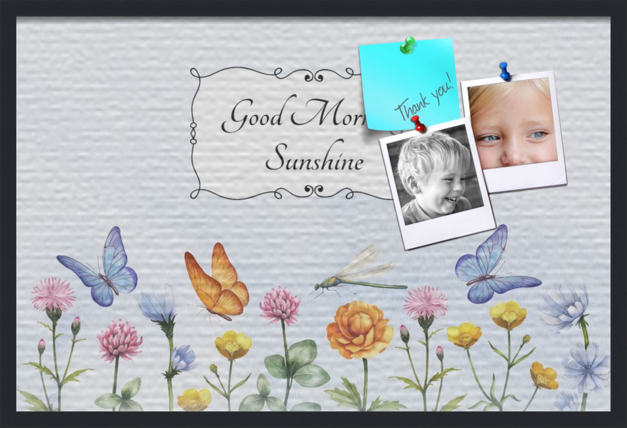 PinPix 36x24 Custom Cork Bulletin Board Good Morning Sunshine Poster ...