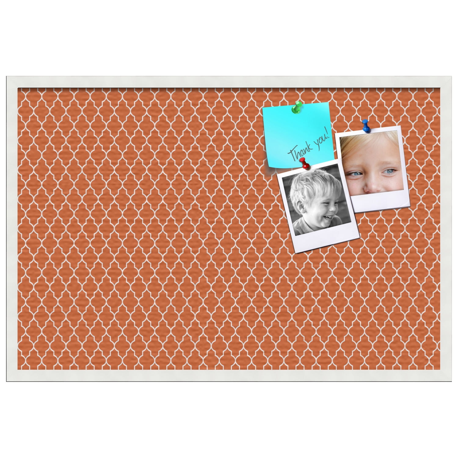 PinPix 36x24 Custom Cork Bulletin Board Quarterfoil Orange Poster Board ...