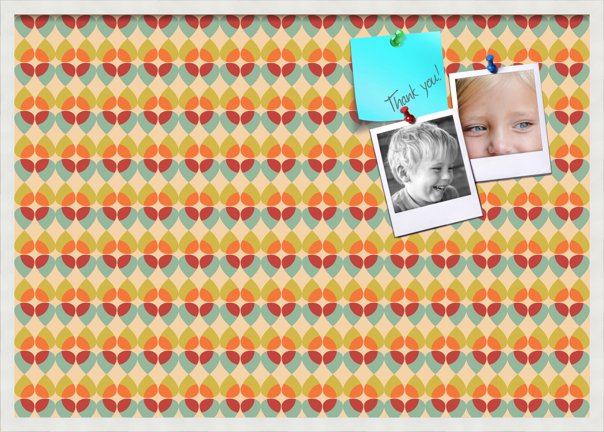 PinPix 40x28 Custom Cork Bulletin Board Kaliedescope Poster Board Has a ...