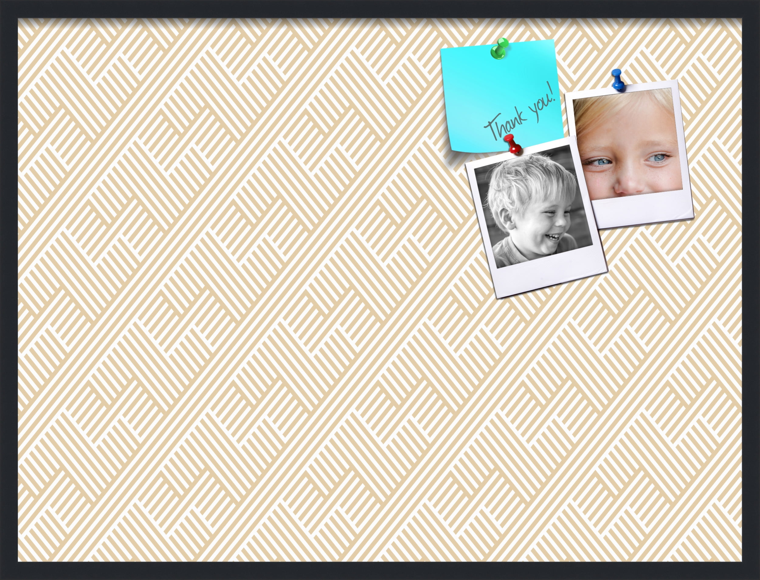 PinPix 40x30 Custom Cork Bulletin Board Modeco Zig Zag Beige Poster ...