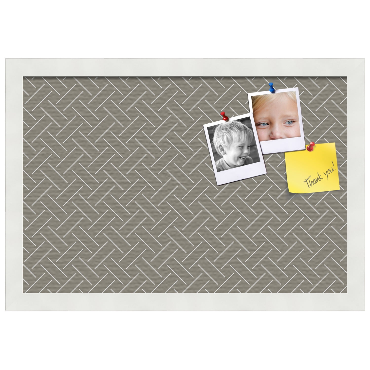 PinPix ArtToFrames 10x16 Custom Cork Bulletin Board Lattice Pewter ...