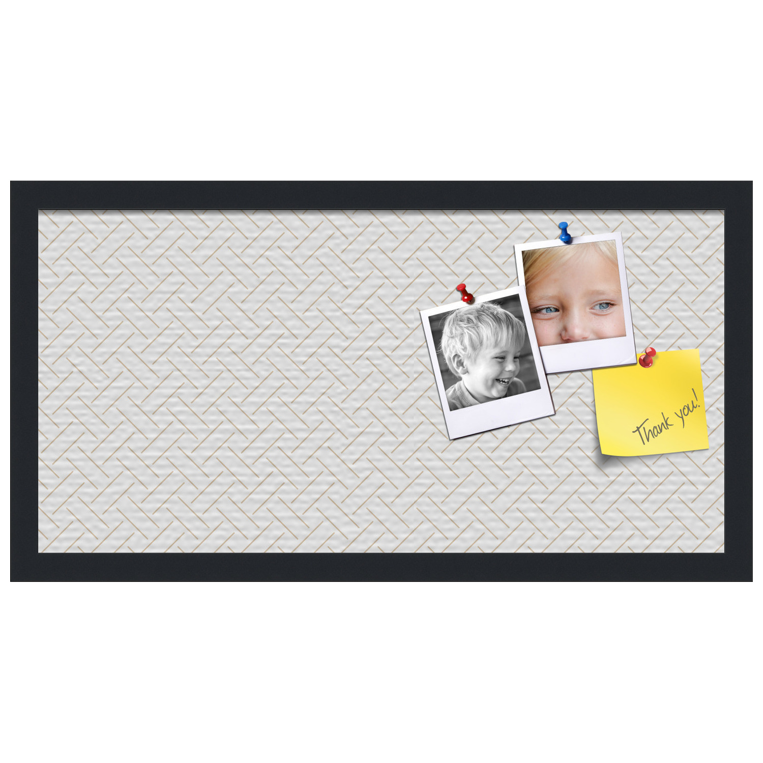 PinPix ArtToFrames 10x22 Custom Cork Bulletin Board Lattice White Beige ...