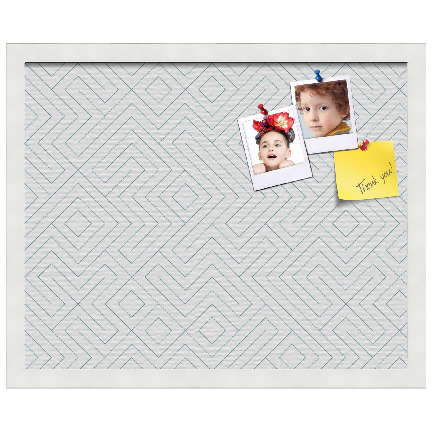 PinPix ArtToFrames 14x18 Custom Cork Bulletin Board Maze White Aqua ...