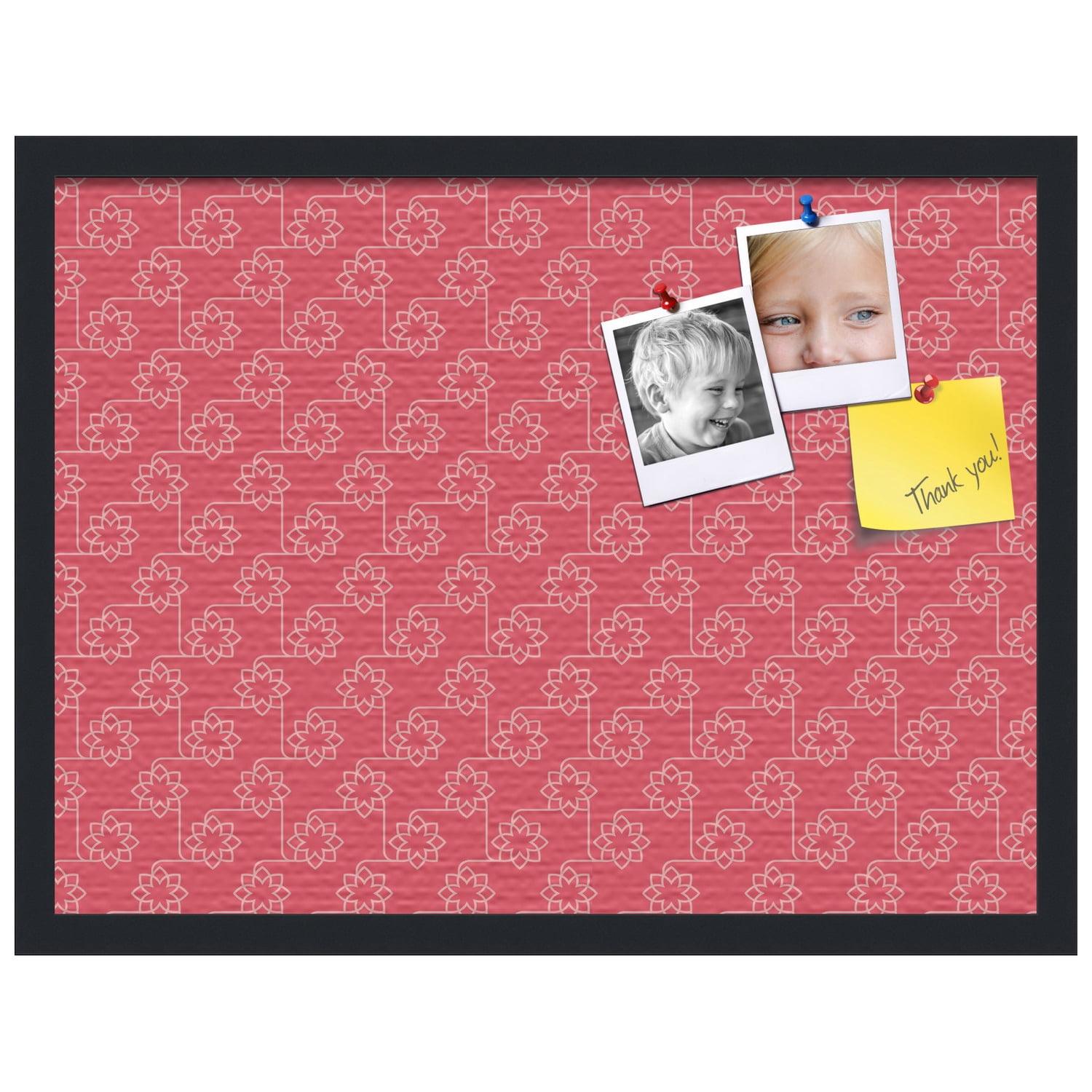 PinPix ArtToFrames 16x22 Custom Cork Bulletin Board Floral Dark Pink ...