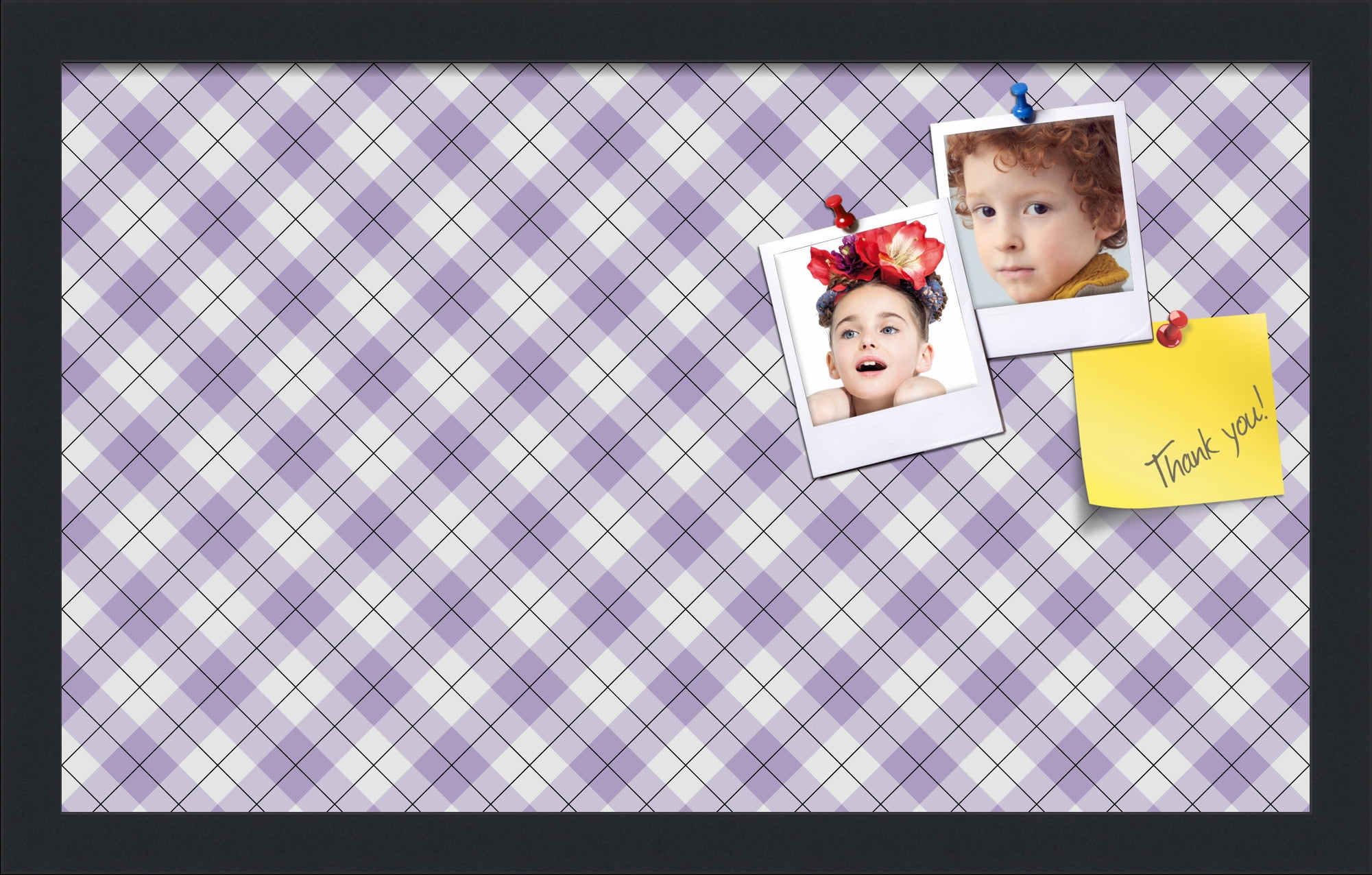 PinPix ArtToFrames 18x10 Custom Cork Bulletin Board Argyle Lilac Poster ...