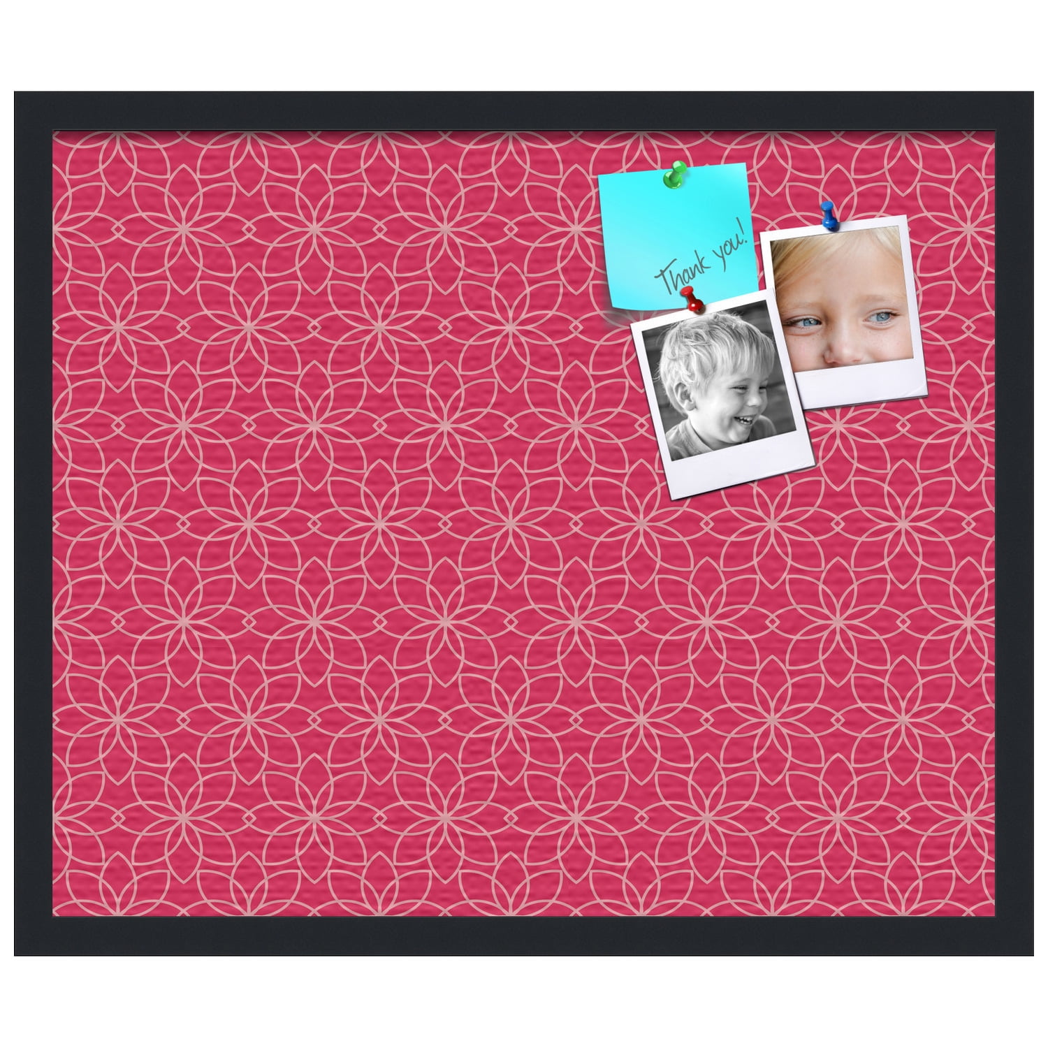 PinPix ArtToFrames 18x22 Custom Cork Bulletin Board Floral Hot Pink ...