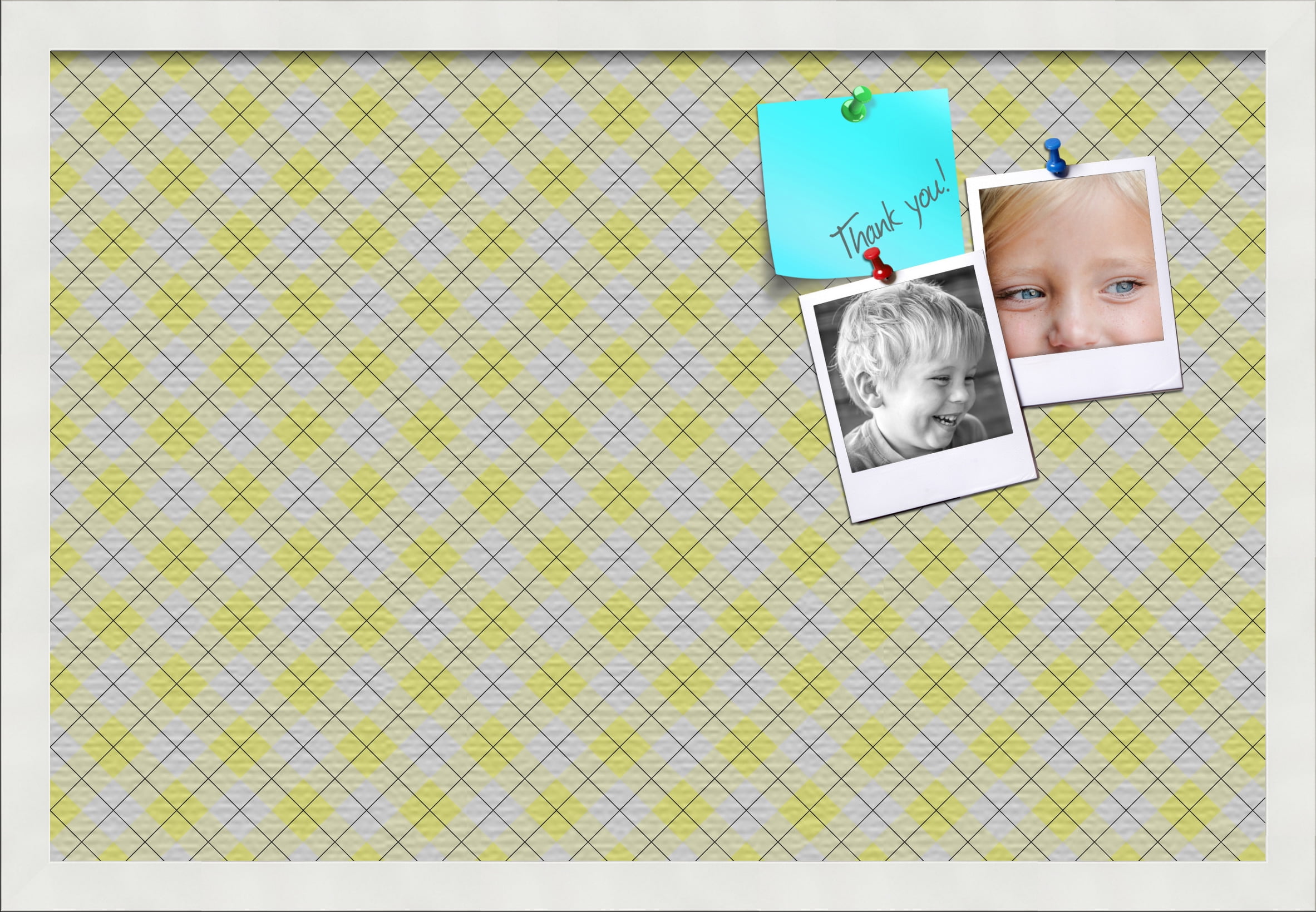 PinPix ArtToFrames 22x14 Custom Cork Bulletin Board Argyle Bright ...