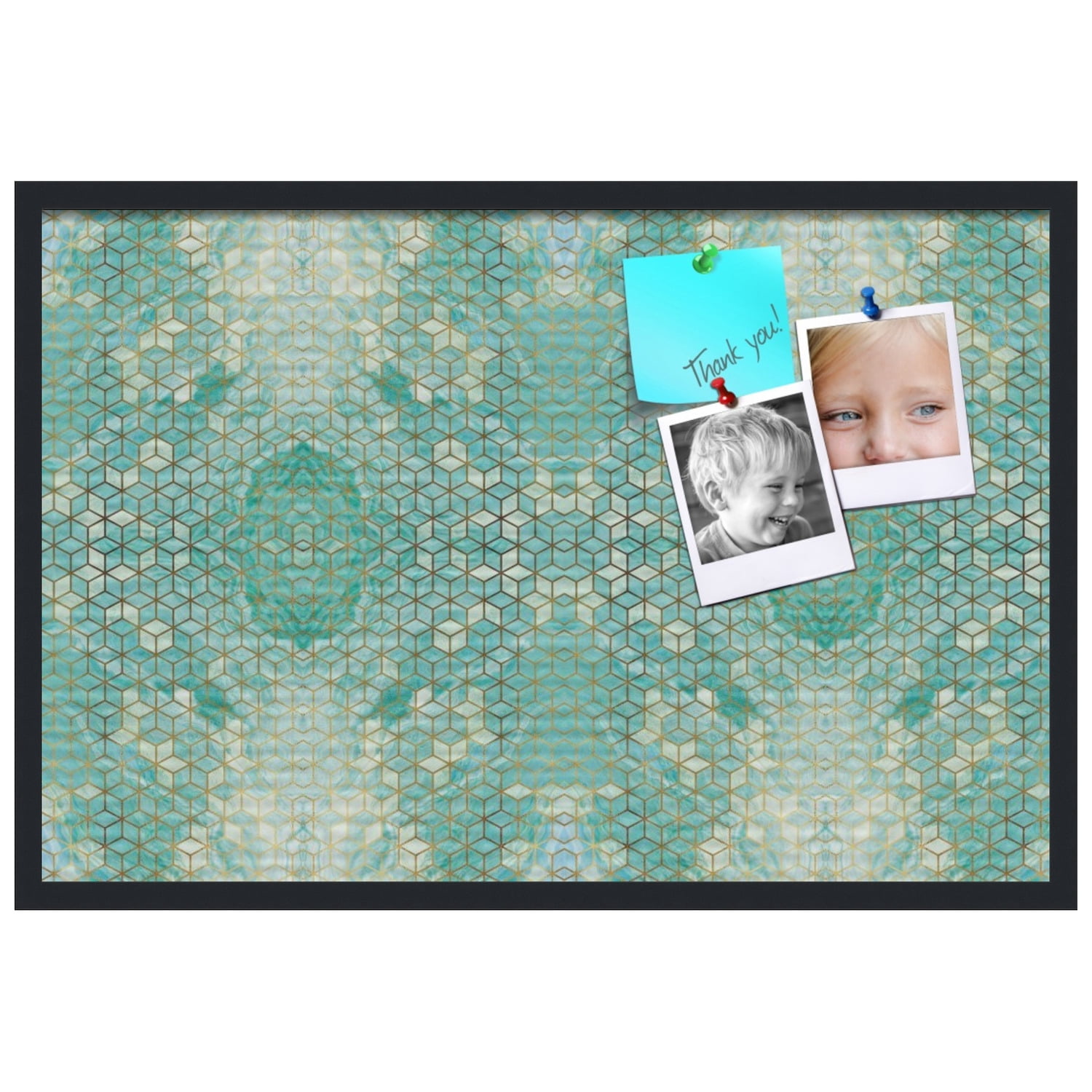 PinPix ArtToFrames 22x34 Custom Cork Bulletin Board Aqua Poster Board ...