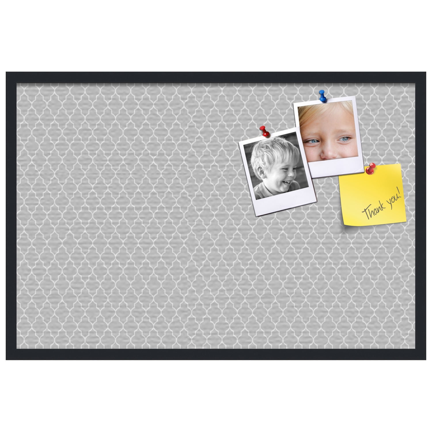 PinPix ArtToFrames 22x34 Custom Cork Bulletin Board Quatrefoil Lt Grey ...