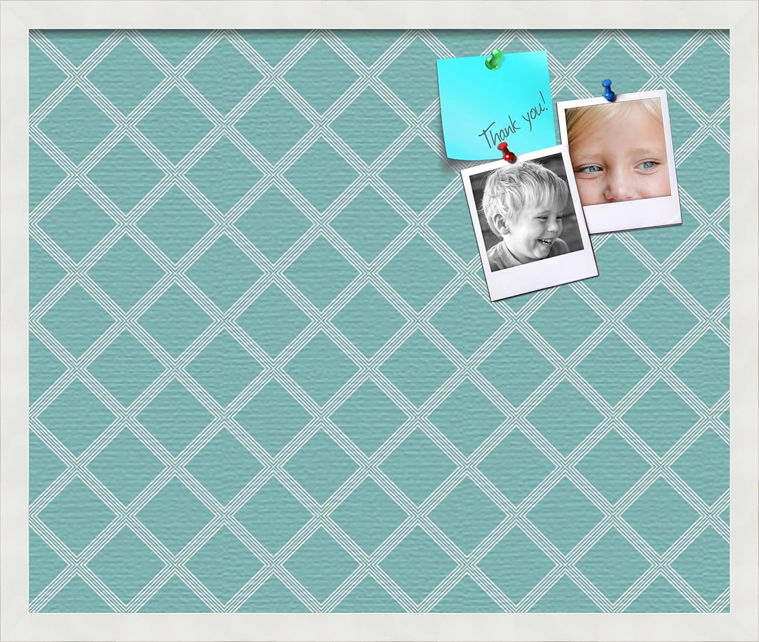 PinPix pin Cork Bulletin Board Made from Canvas, Diamond Modern Pattern ...