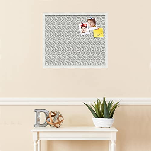 PinPix pin Cork Bulletin Board Made from Canvas, Ikat Vintage Pewter ...