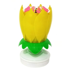 Colorful Musical Birthday Candles with Spinning Flower Designs