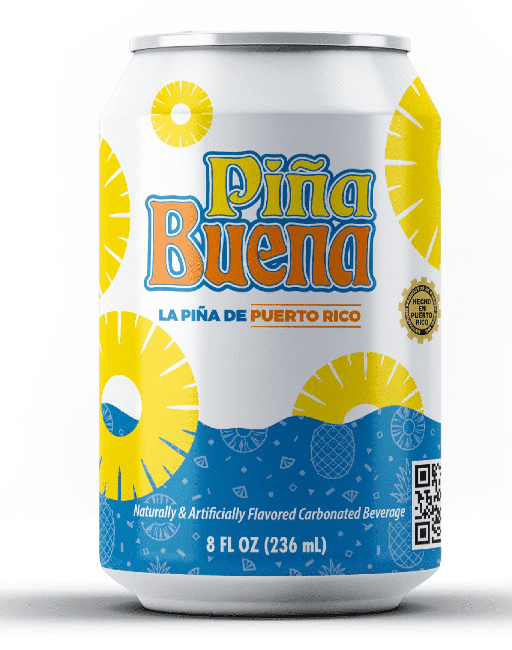 Pina Buena, Pineapple Soda Pop 8 fl oz Aluminum Can, Allergens Free ...