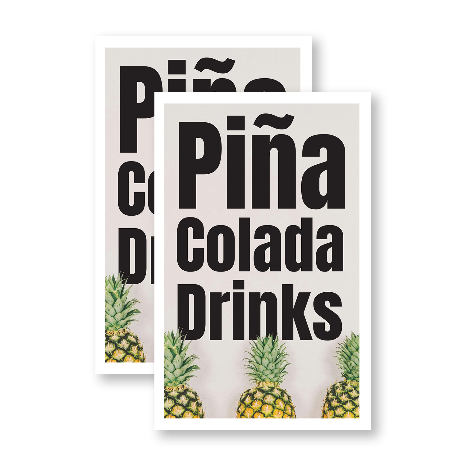 Pina Colada Drinks (2-Pack) 24 Inch x 36 Inch Vinyl Decals | Sign ...