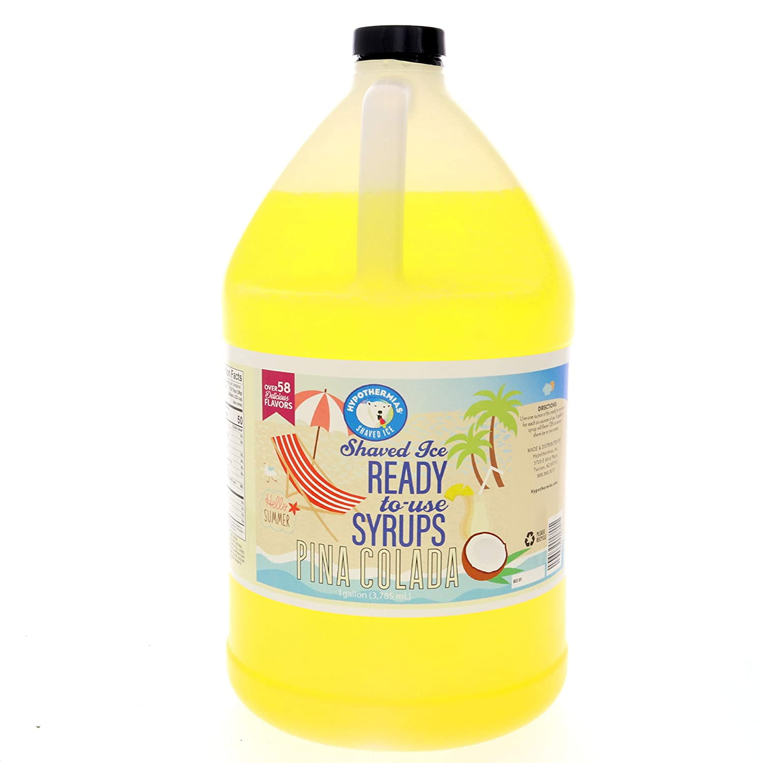 Pina Colada Ready To Use Gallon 128 Fl Oz Hawaiian Snow Cone Flavors
