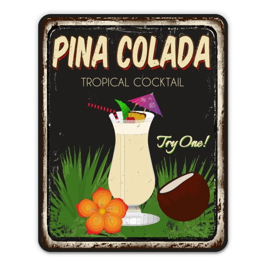 Pina Colada Tropical Drink Vacation Relaxing - 3" Vinyl Sticker - For ...