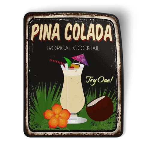 Pina Colada Tropical Drink Vacation Relaxing - 5" Magnet for Car Locker ...