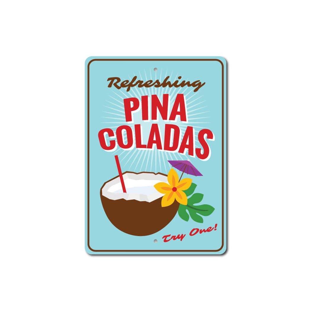 Pina Coladas Sign, Pina Colada Decor, Coconut Drink Sign, Beach Bar ...