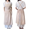 Pinafore Apron Dress，Japanese Cotton Linen Cross Back Apron for Women ...