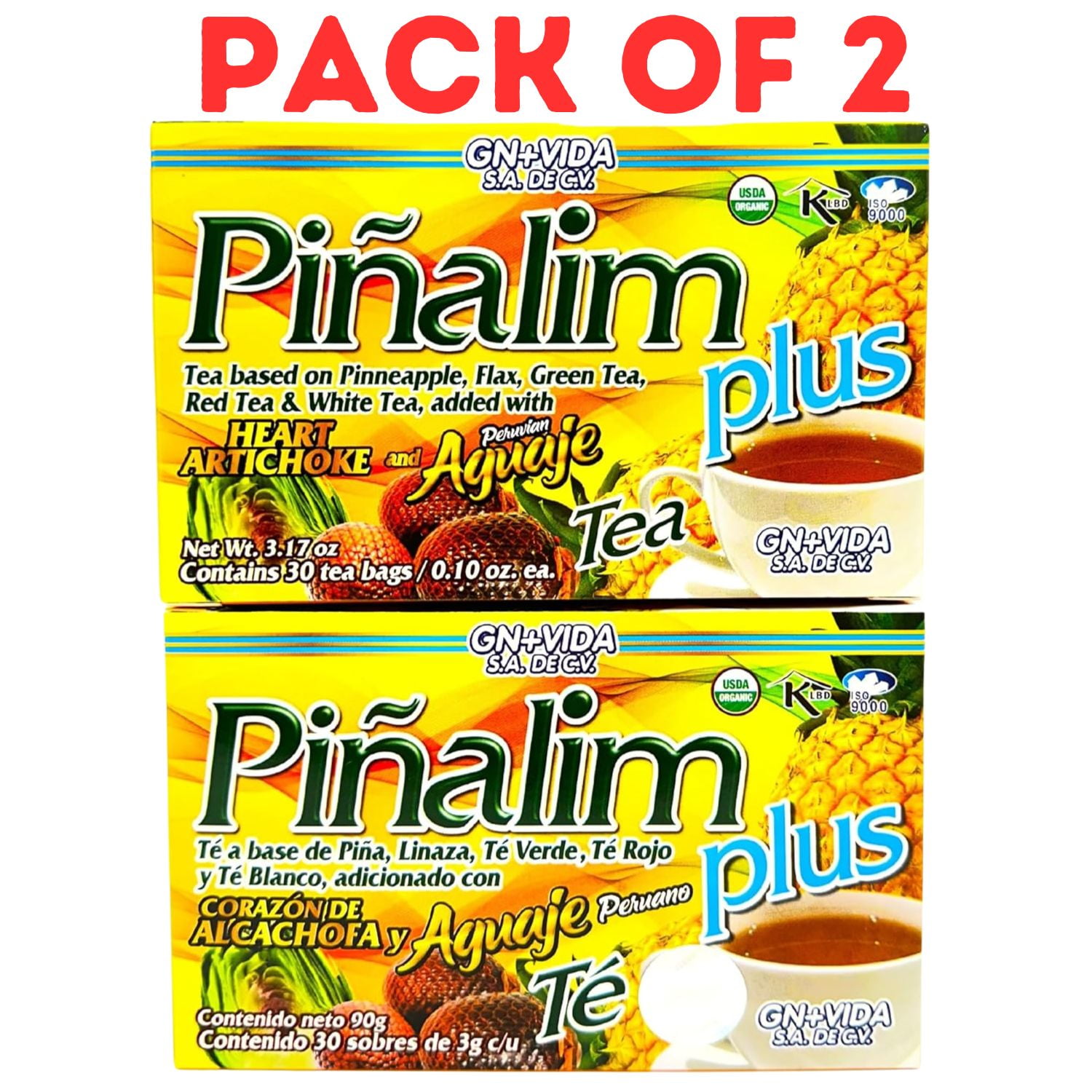 Pinalim Plus Tea Enhanced with Aguaje Peruano and Artichoke Heart la ...