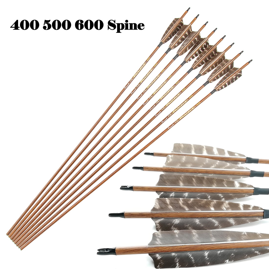 Pinals Traditional Archery Hunting Arrows 400 500 600 Spine Turkey ...