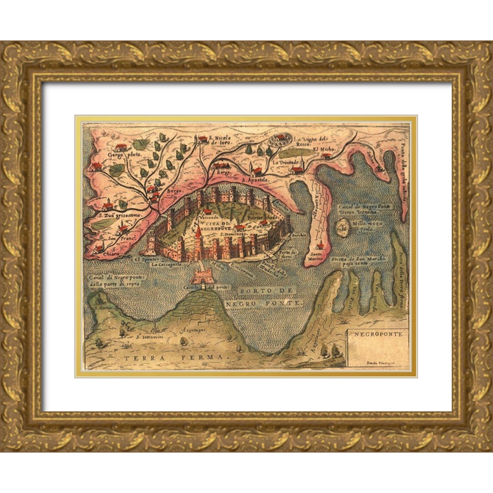 Pinargenti 18x15 Gold Ornate Wood Framed with Double Matting Museum Art ...