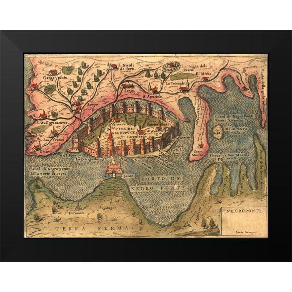 Pinargenti 24x19 Black Modern Framed Museum Art Print Titled - Island ...