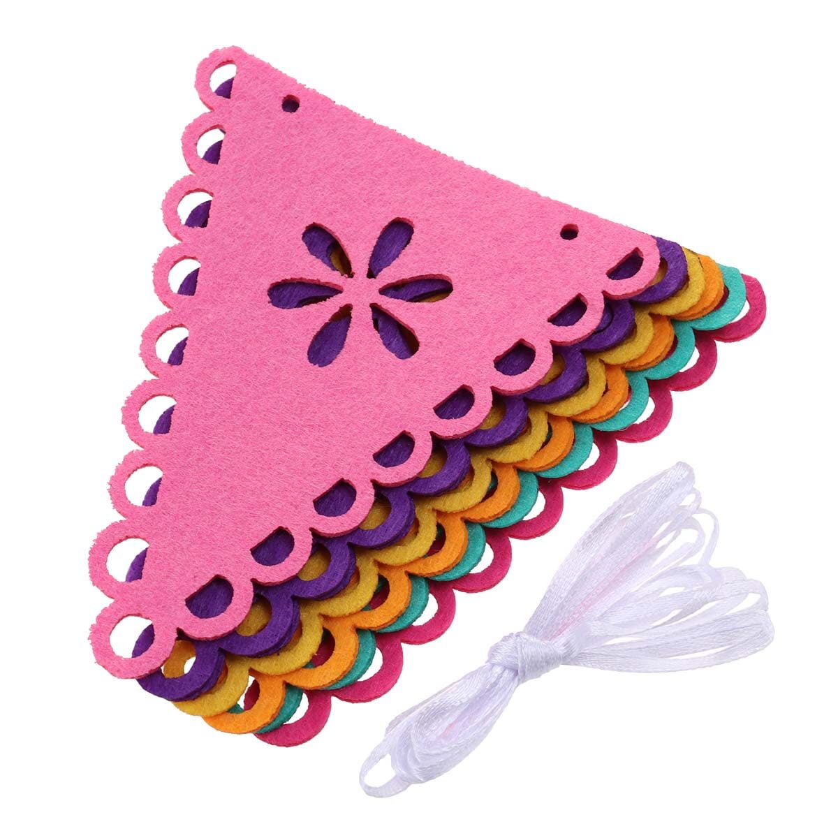 Pinata Felt Banner Adjustable Banner Rope Colorful Triangle Pull Banner ...
