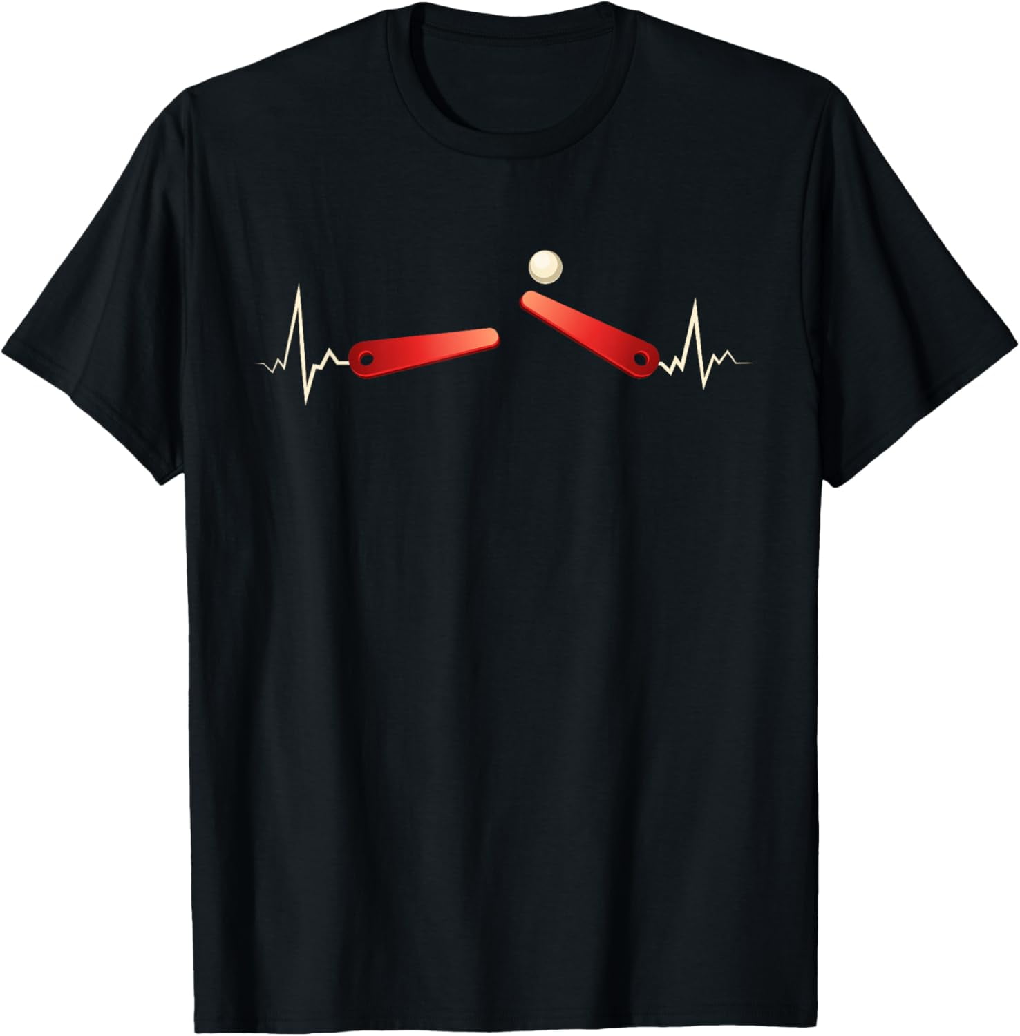 Pinball Heartbeat Funny Pinballer Flipping Ball EKG Flipper T-Shirt men ...