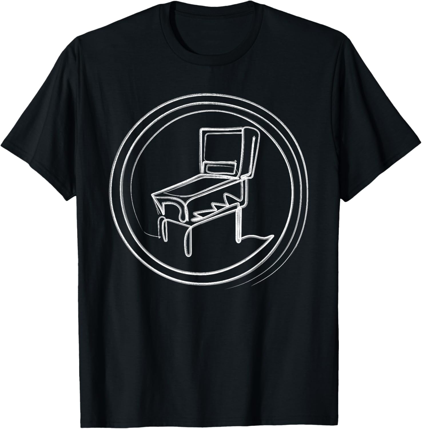 Pinball Machine Badge Minimalist One Line Drawing T-Shirt men and women ...