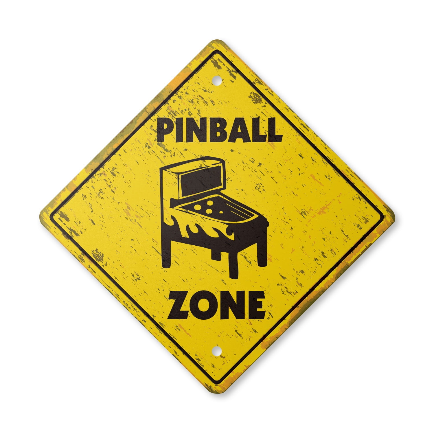 Pinball Vintage Crossing Sign Zone Xing | Indoor/Outdoor Plastic | 14 ...