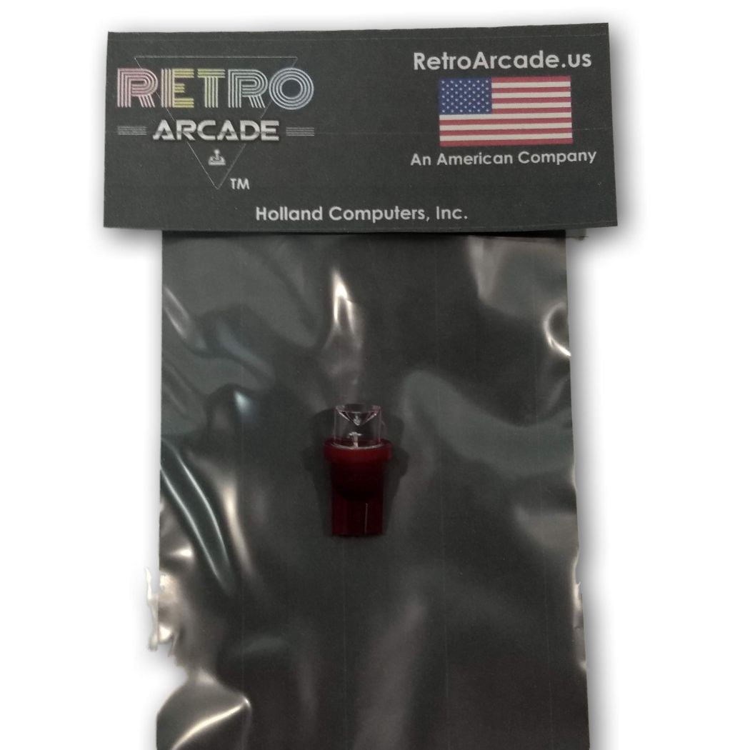 Pinball replacement bulb LED 6.3 volt AC, 555 clear wedge base T10 Red ...