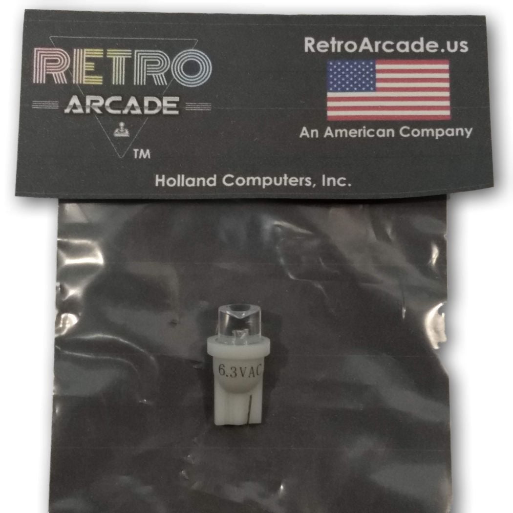 Pinball replacement bulb LED 6.3 volt AC, 555 clear wedge base T10 ...