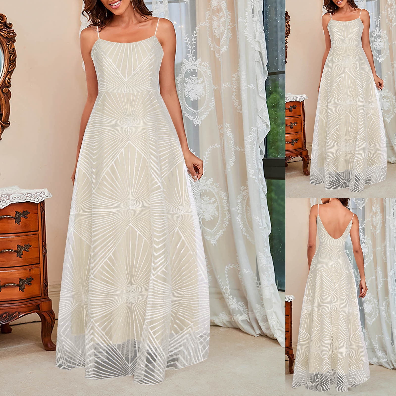 Pincandy Elegant Summer Dresses for Women 2025 Flowy Sleeveless Maxi ...