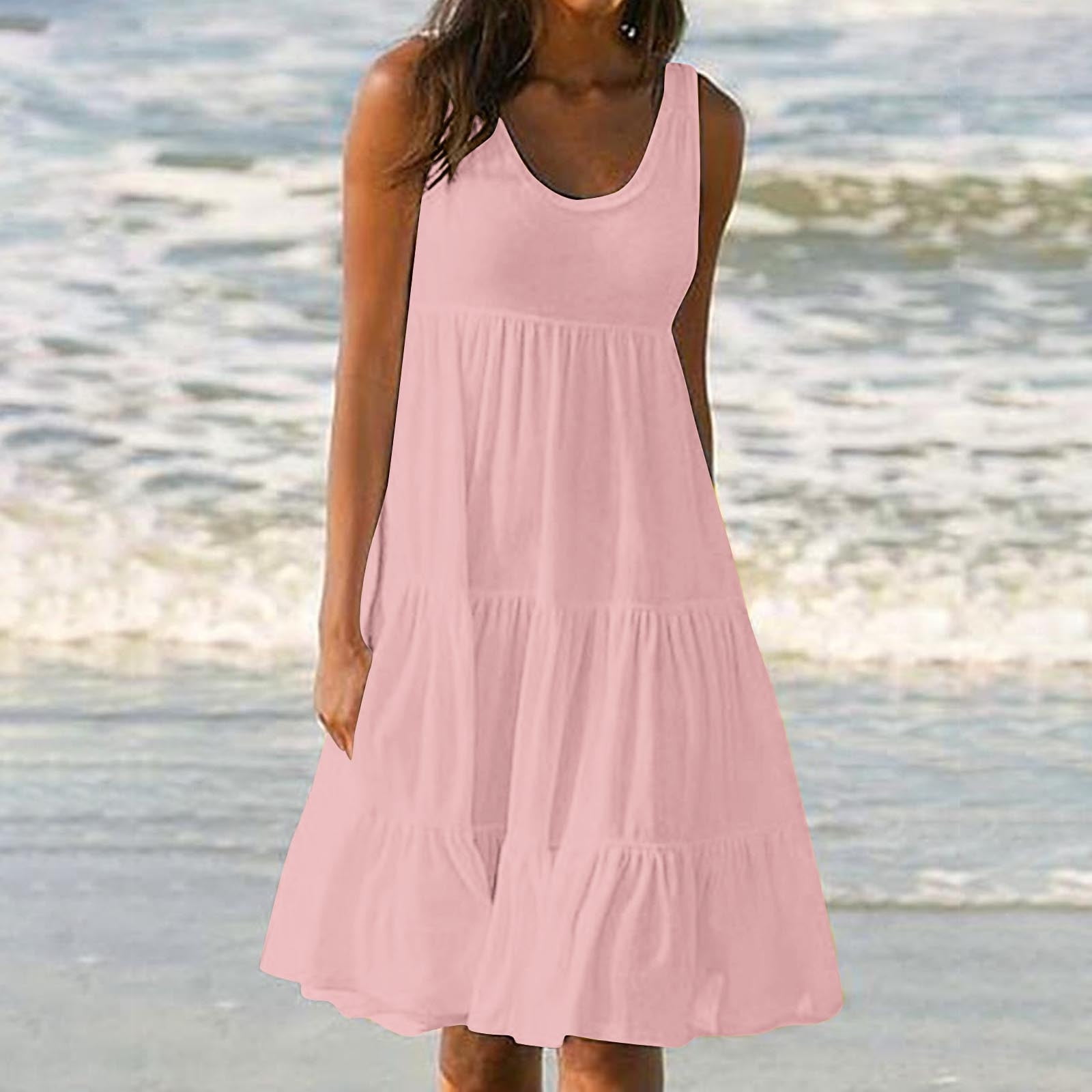 Pincandy Sundresses for Women 2025 Sleeveless Cute Petite Mini Dress ...