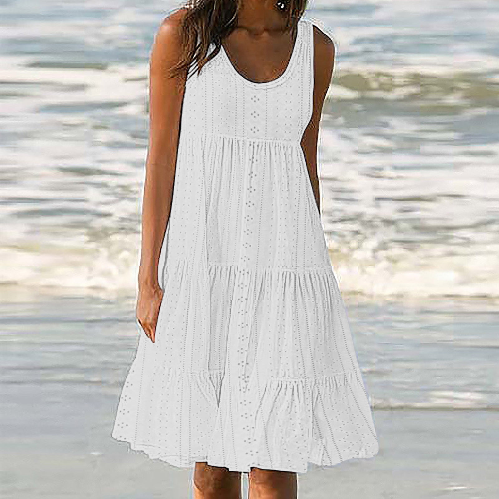 Pincandy Sundresses for Women 2025 Sleeveless Cute Petite Mini Dress ...